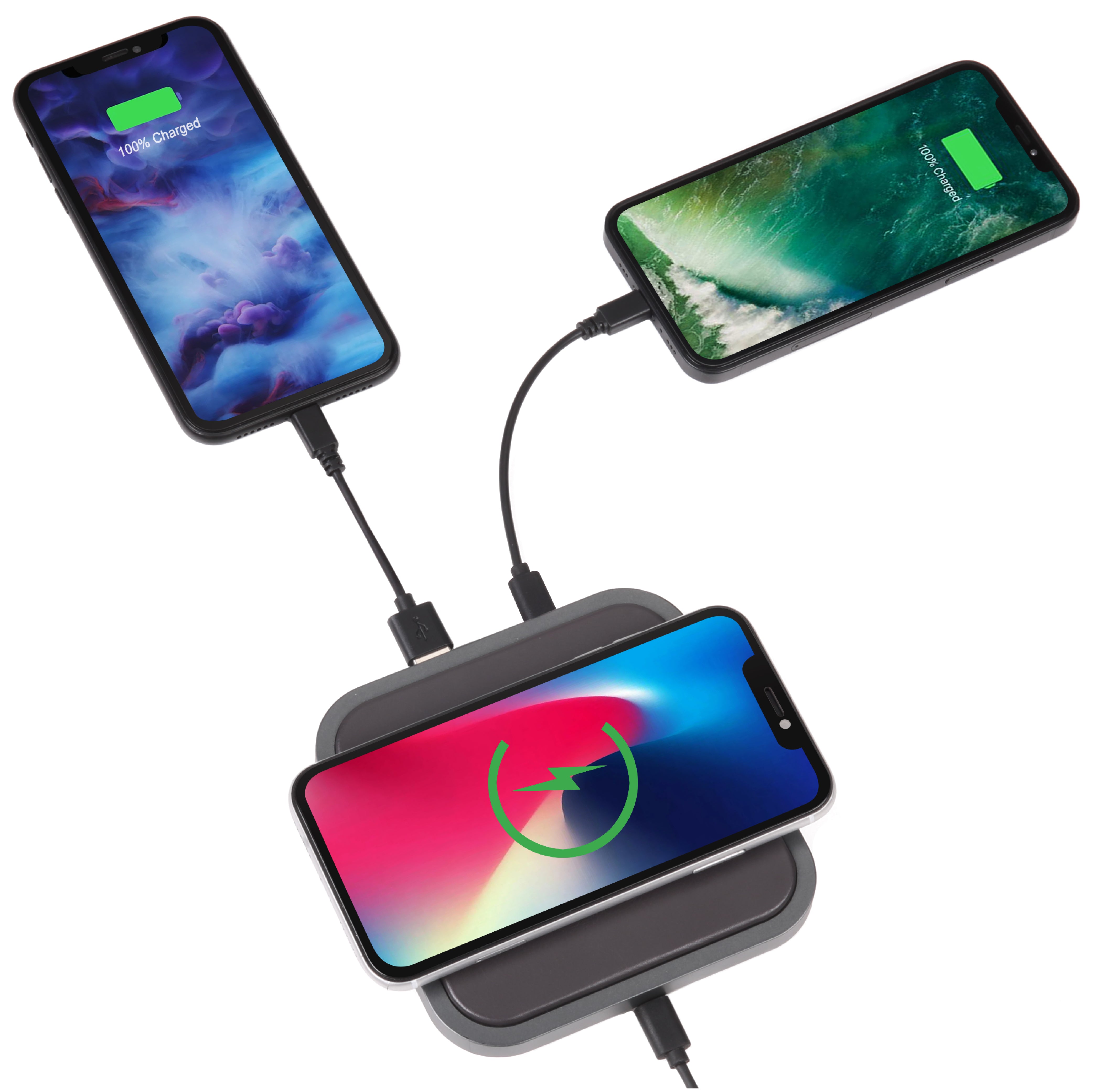 Powerology Vegan Leather PowerPad Pro Qi Certified 15W Fast Wireless ...