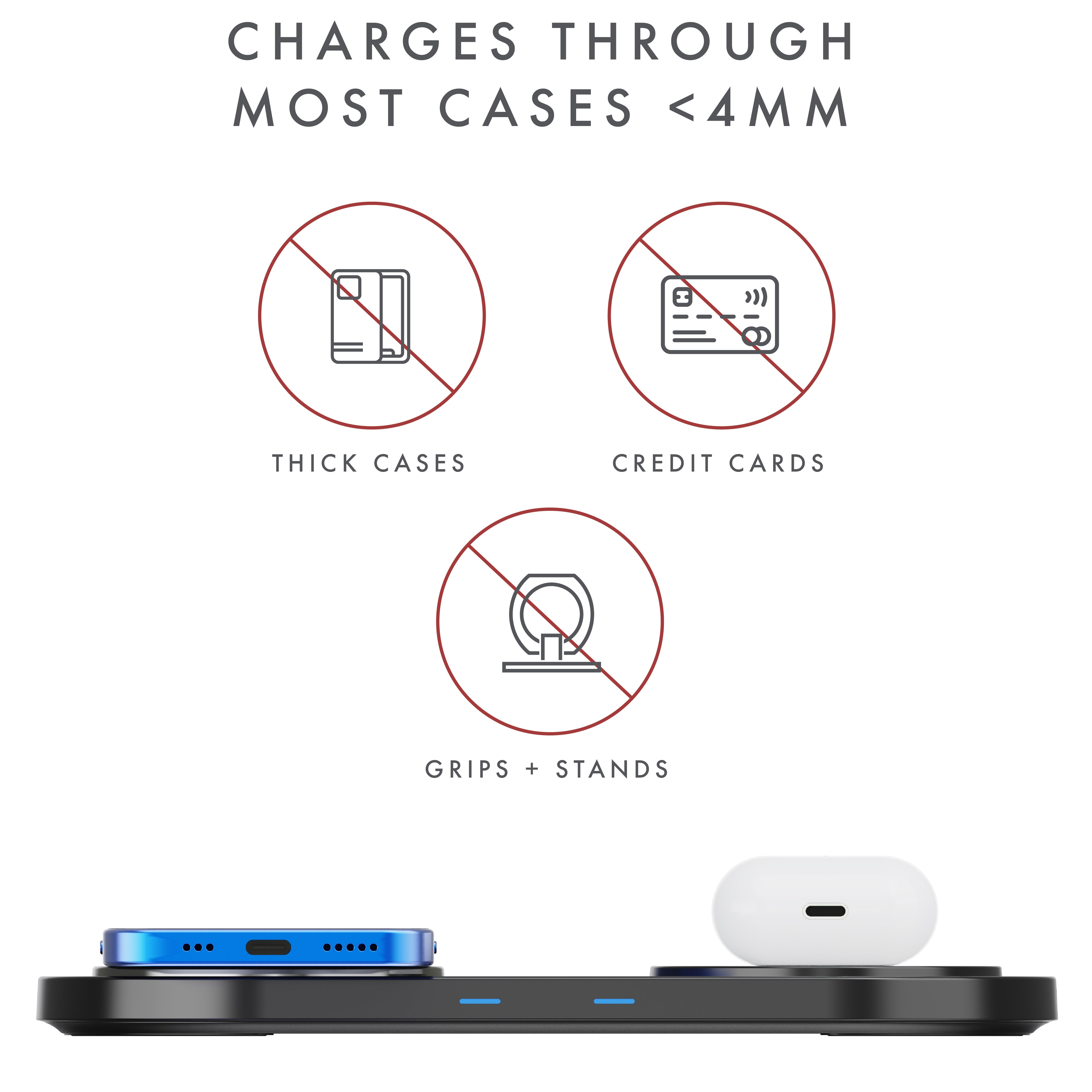 Powerology PowerPad Dual Wireless Charger Compatible With Apple iPhone ...